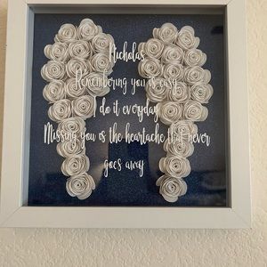 Handmade | Other | Angel Wings Rolled Flower Shadow Box | Poshmark